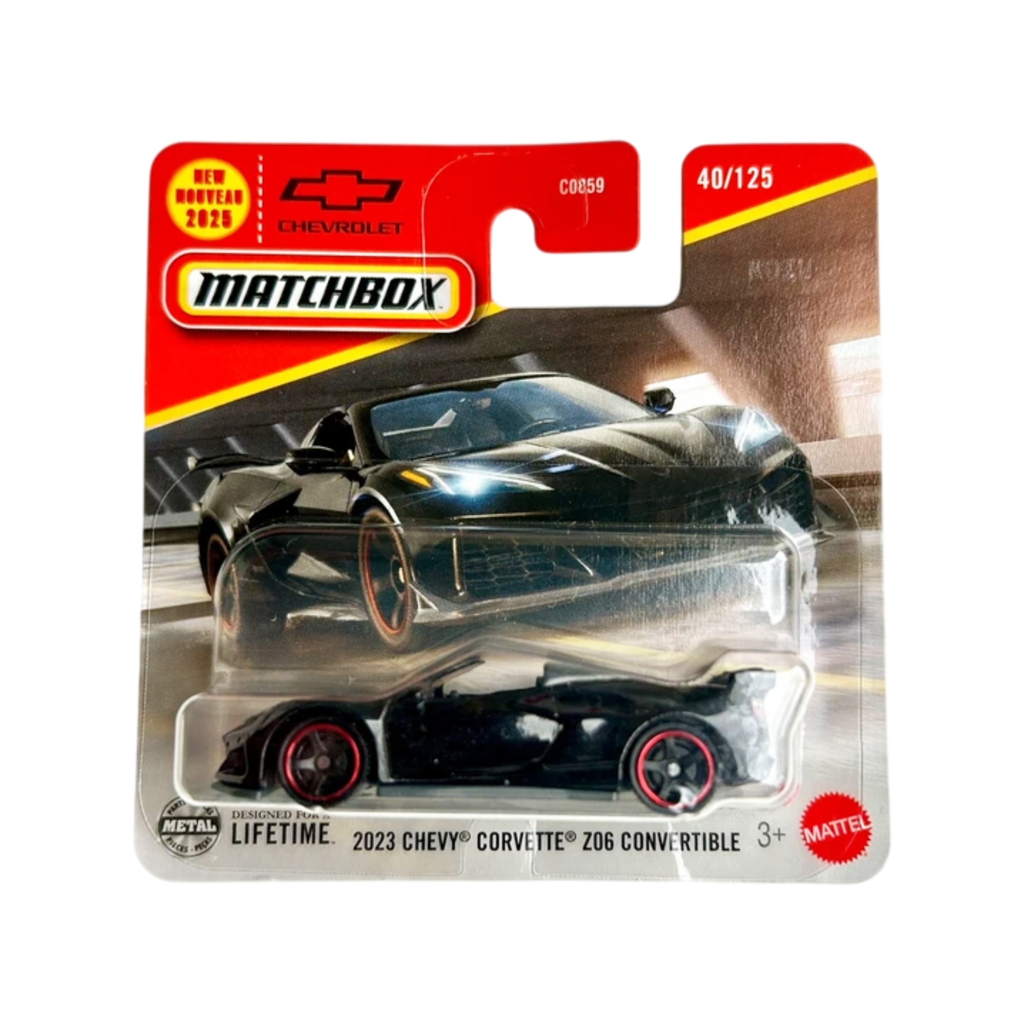 Matchbox kisautó, 2023 Chevy Corvette Z06 Convertible, fekete, 1:64 ...