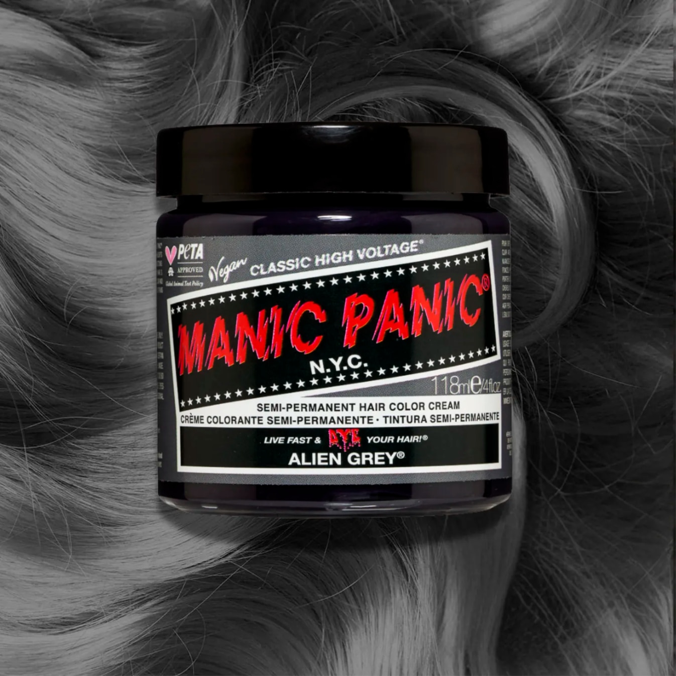Vopsea de par Manic Panic Classic High Voltage Alien Grey 118 ml, nu ...