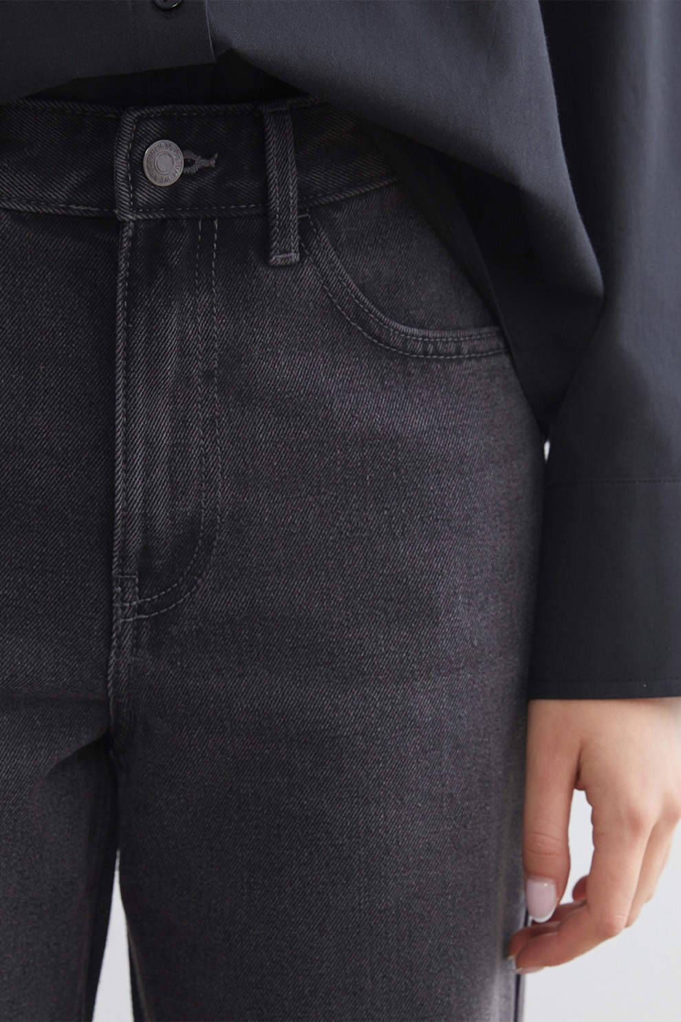 LC WAIKIKI, Blugi crop cu croiala dreapta, Gri antracit, 26 - eMAG.ro