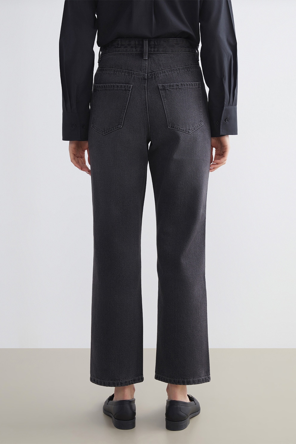 LC WAIKIKI, Blugi crop cu croiala dreapta, Gri antracit, 26 - eMAG.ro