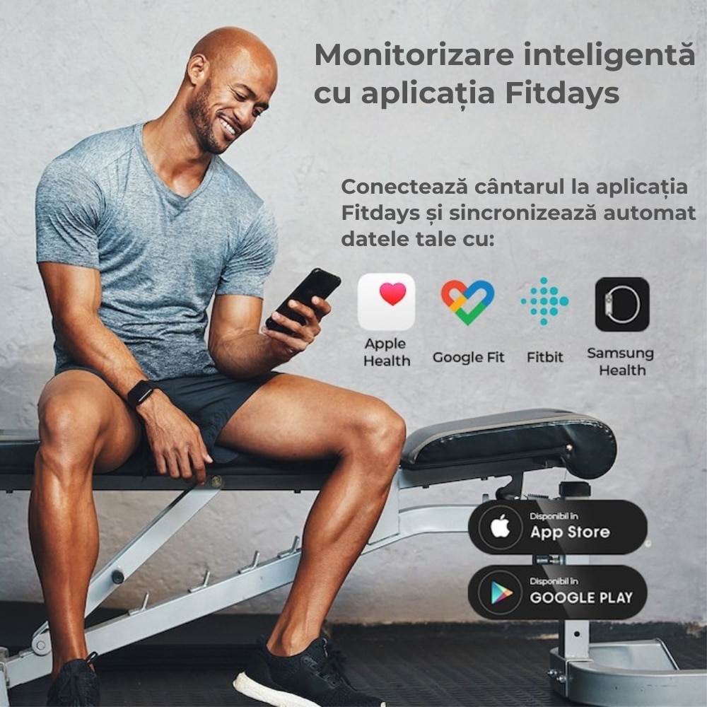 Cantar inteligent Zefini™ Smart, Wi-Fi & Bluetooth, 22 indici Analiza ...