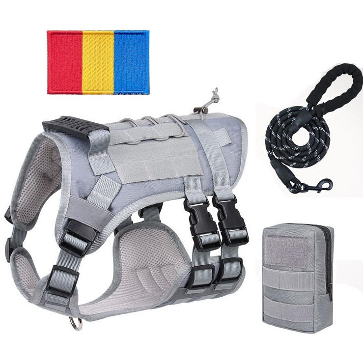 Set Ham & Lesa Pentru Caine (Marimi M/L) - Vesta Tactica Gri/Negru ...