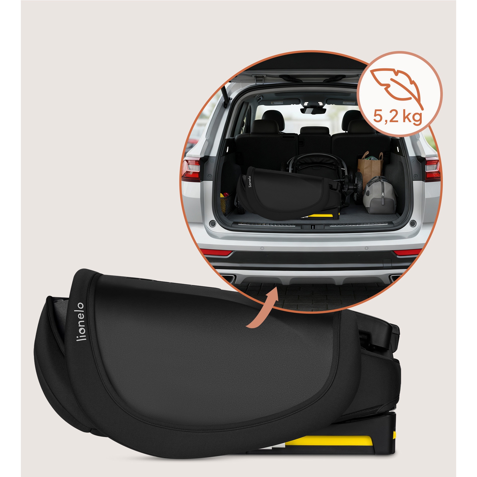 Scaun auto i-Size, Lionelo, Orin, Spatar reglabil in 4 pozitii, Tetiera ...