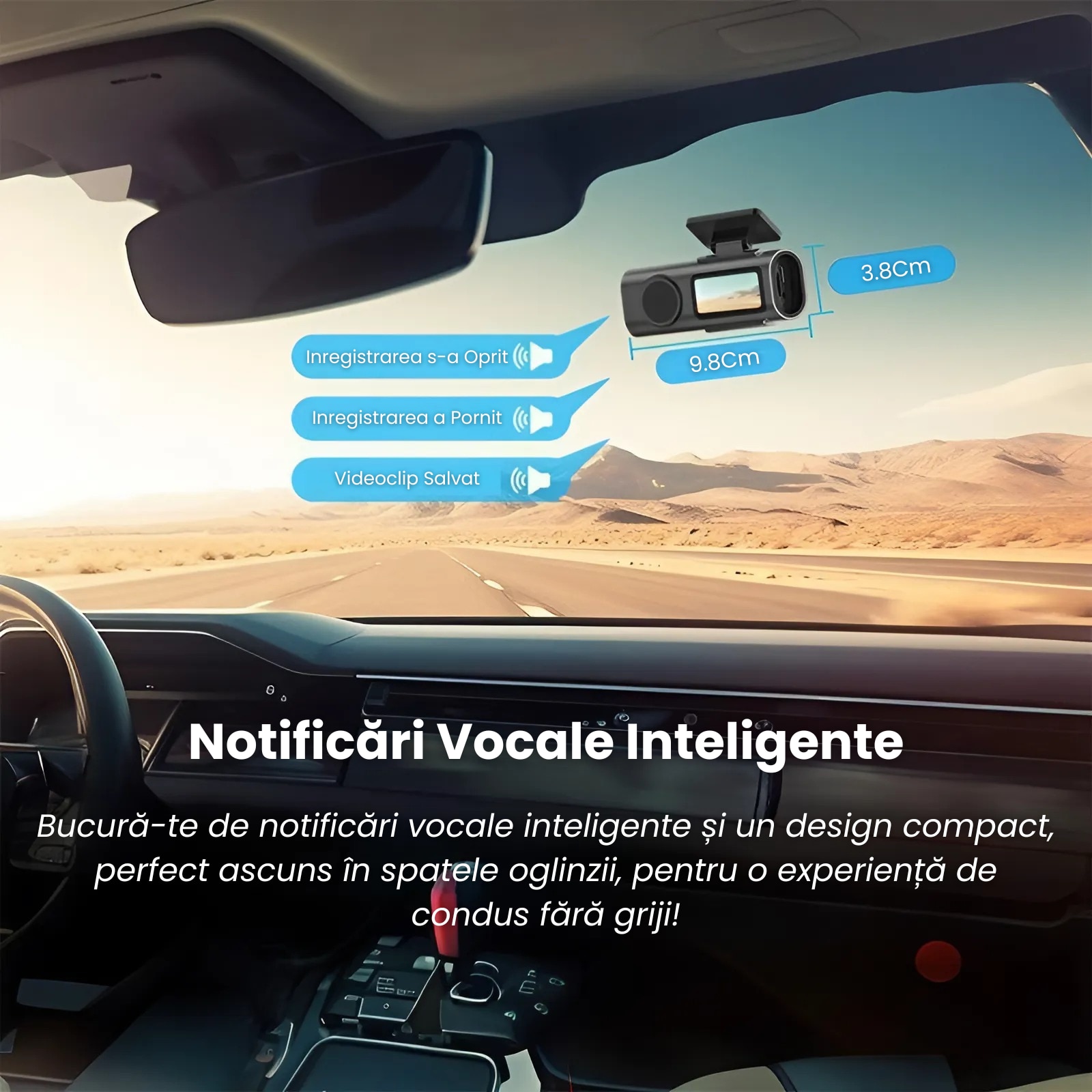 Camera Auto Bord 4K Ultra HD WiFi Negru Dash Cam Fata Spate 170 Grade ...