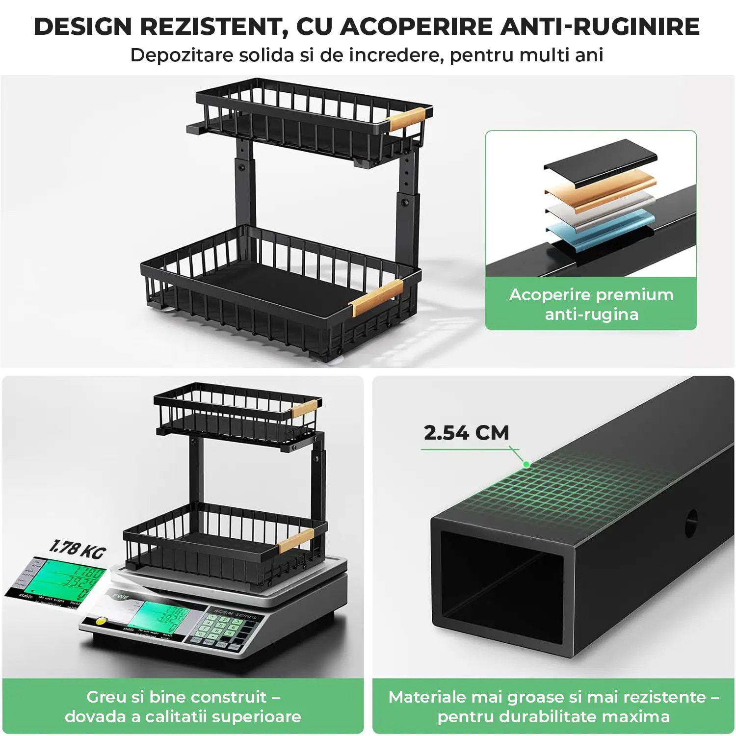 Organizator Multifunctional Elindor® pe 2 Nivele, 2x Sertar Glisant ...
