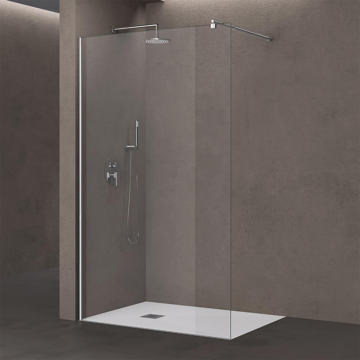 Perete dus Walk-In, sticla securizata 10 mm, transparenta ...