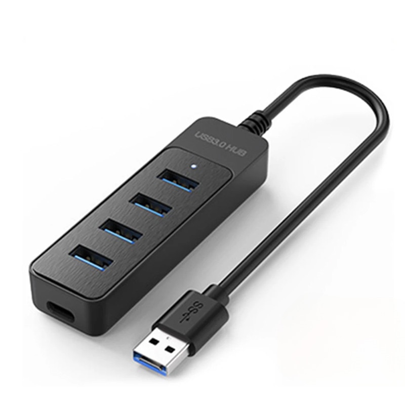 Hub USB 2.0, 4 porturi USB, port de alimentare Type-C, lungime cablu 30 ...