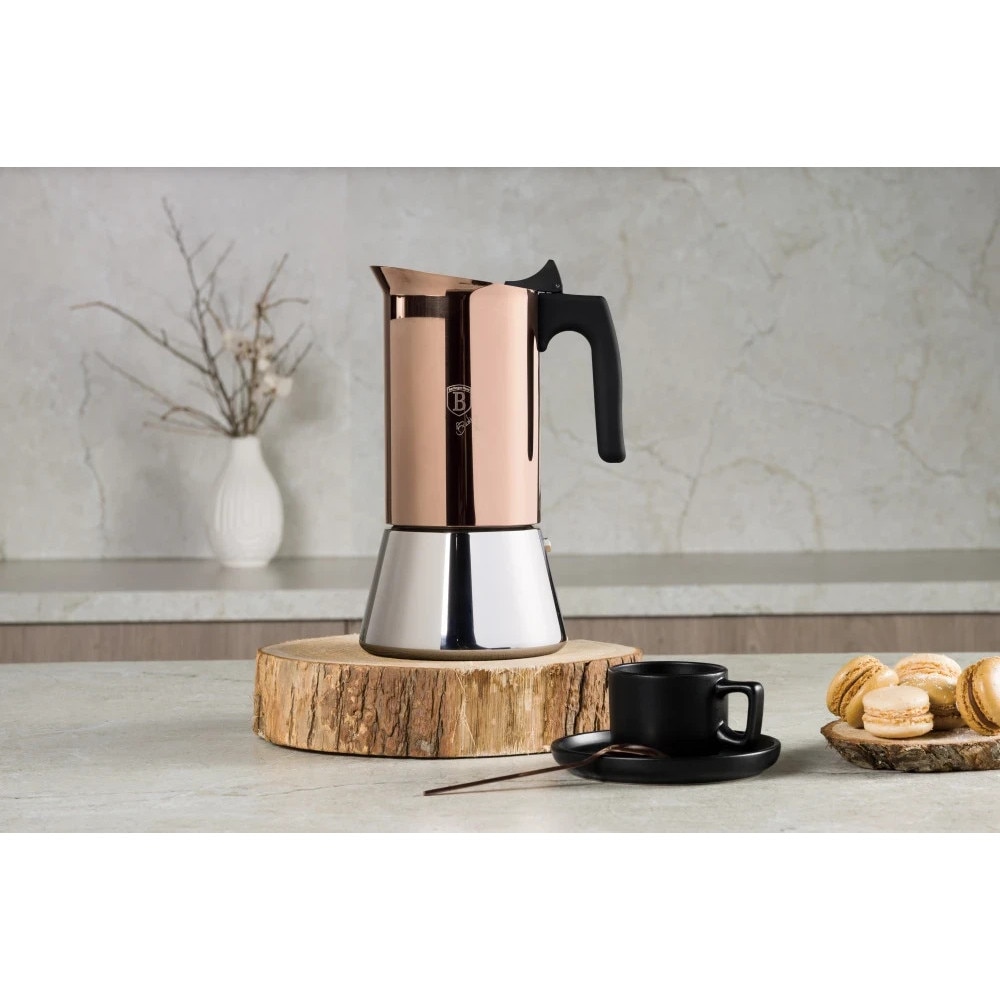 Cafetieră Berlinger, 9 cesti, inox 18/10, rose gold, 450 ml - eMAG.ro
