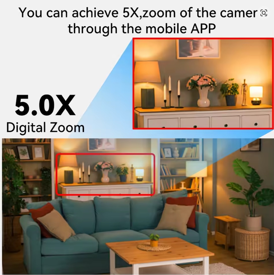 Mini cameră WIFI Spy Gadget, PTZ 330 grade, 2K, noapte, 5.2x4x4 cm ...