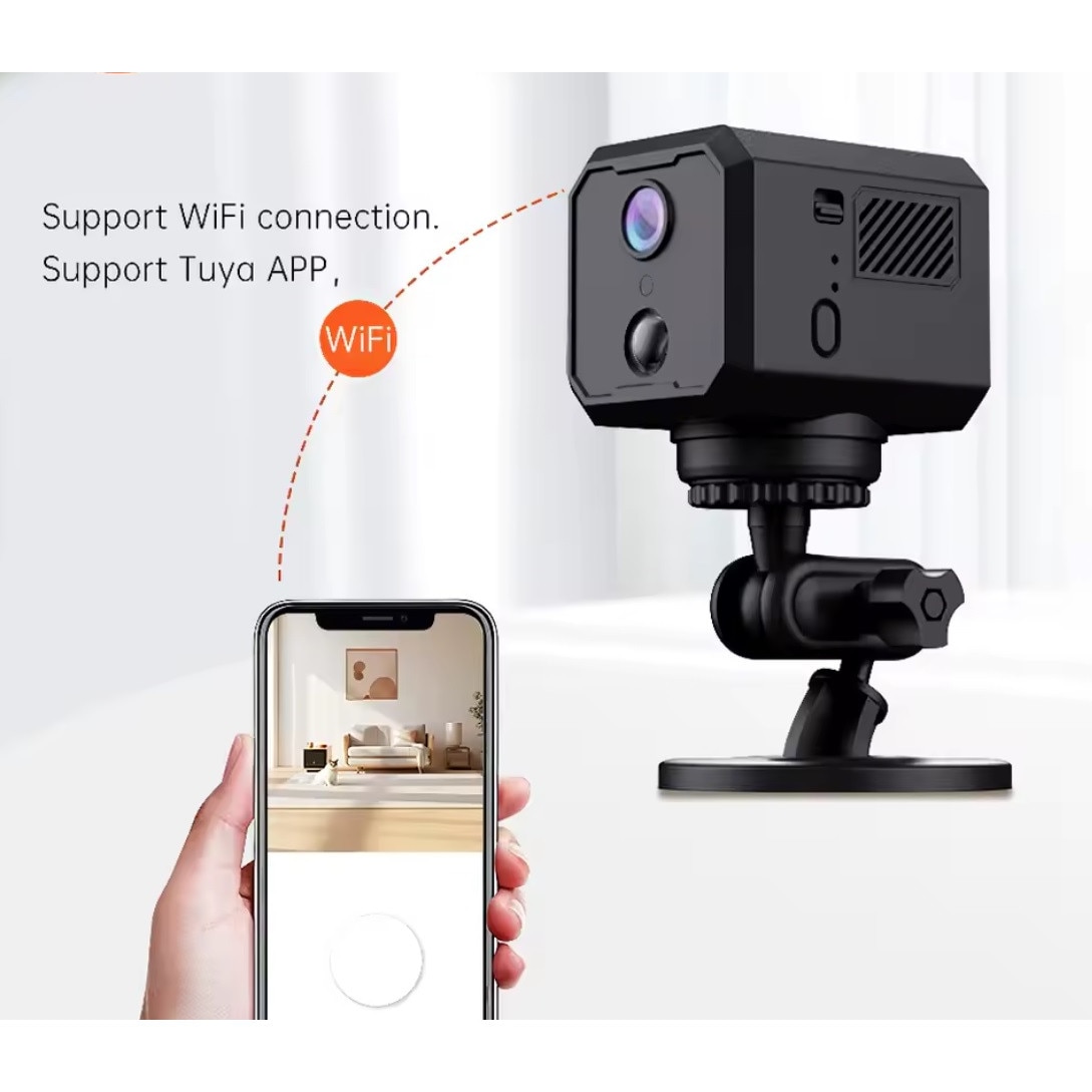 Mini cameră WIFI Spy Gadget, PTZ 330 grade, 2K, noapte, 5.2x4x4 cm ...