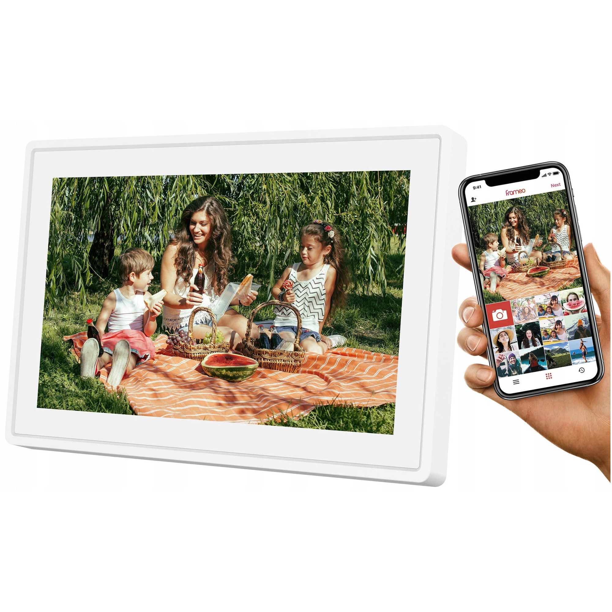 Рамка за снимки Digitala 10.1" HD WiFi iOS Android - Бяла - eMAG.bg