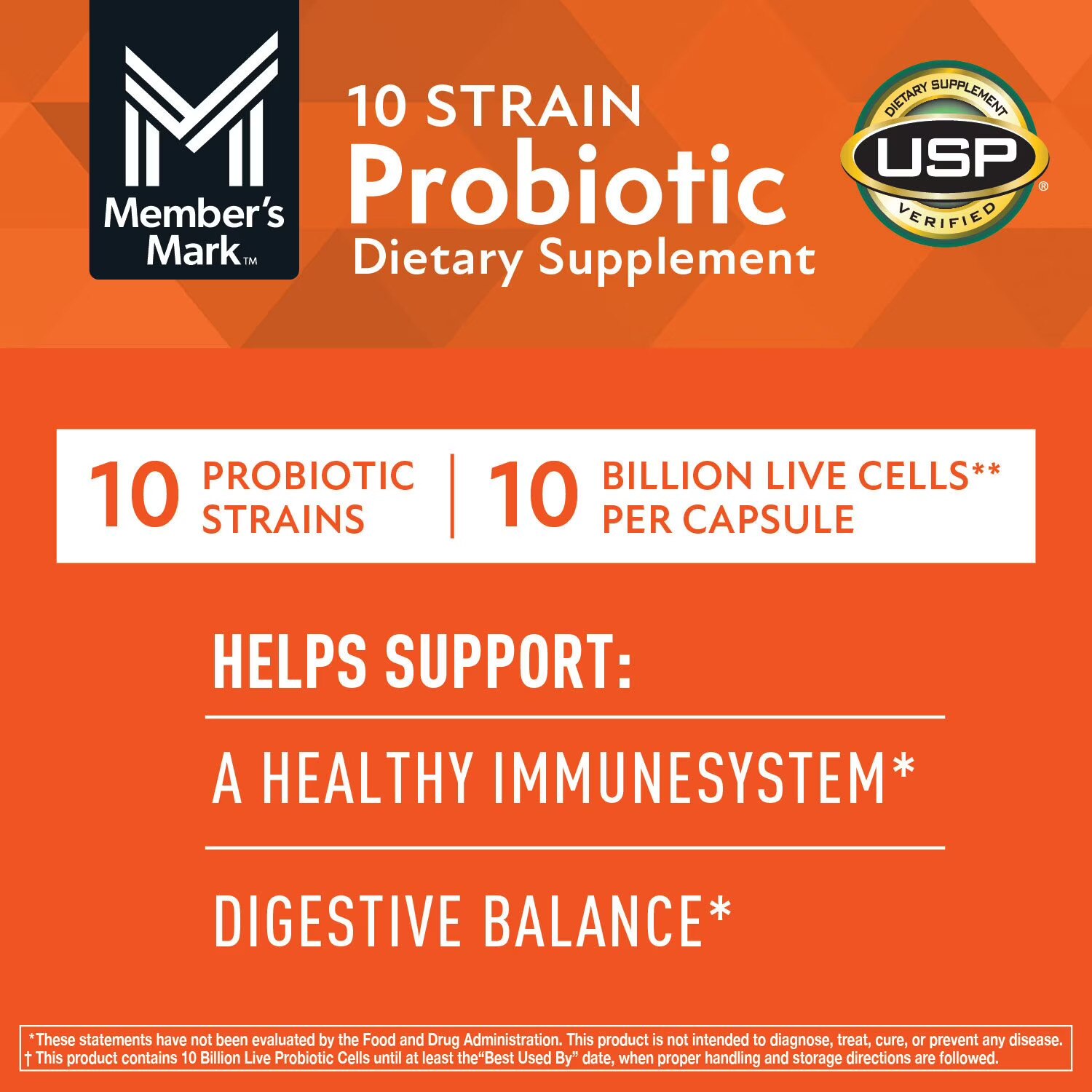 Supliment Alimentar, Member's Mark, Probiotic, Formulat cu 10 Tulpini ...