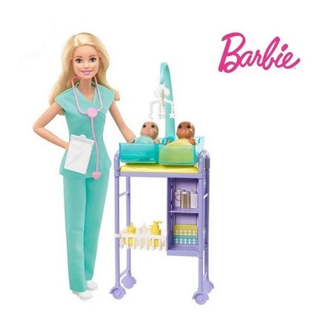 Barbie AB HOMES orvos baba, 2 babával és sztetoszkóppal, játék ...