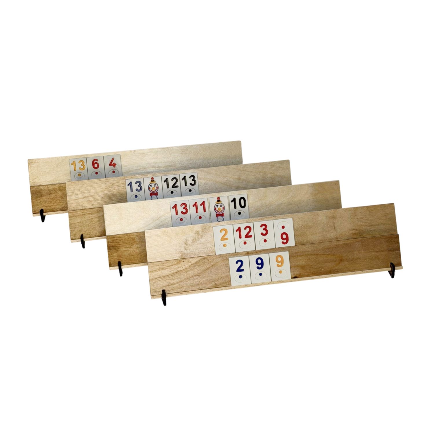 Joc de societate Remi sau Rummy din lemn masiv, set complet cu piese si ...