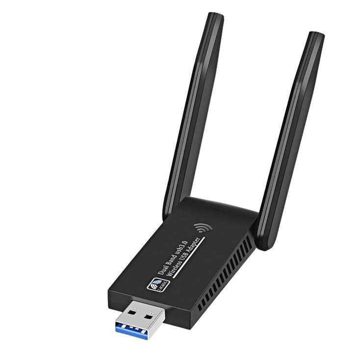 Adaptor wireless S-06, Dual-Band 1300Mbps, USB 3.0, 2.4G si 5G, set ...