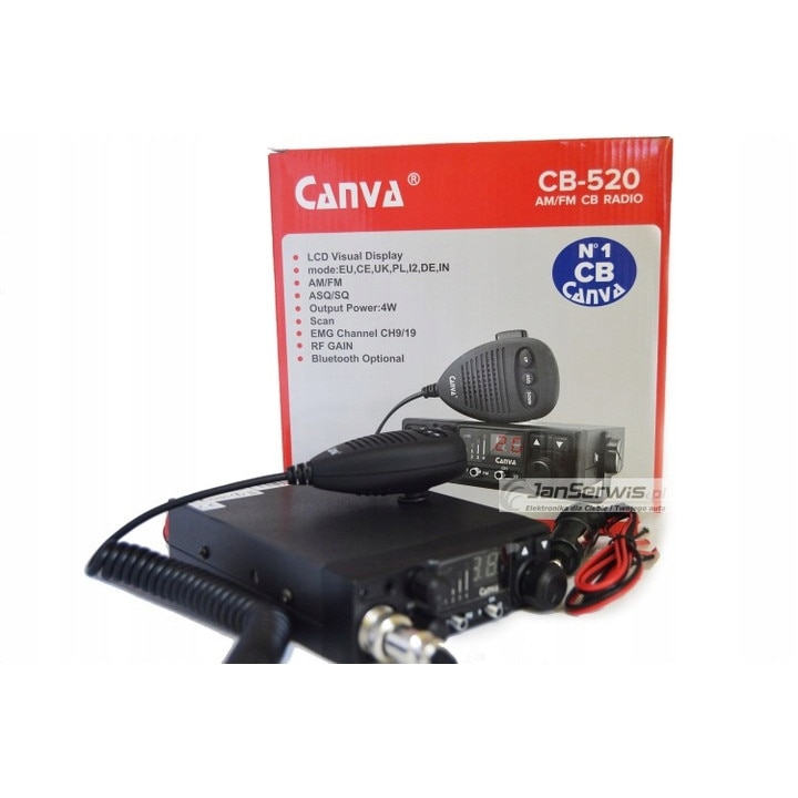 Radio CB CANVA 520 AM/FM, 40 canale, antena magnetica NEW VIRGINIA ...