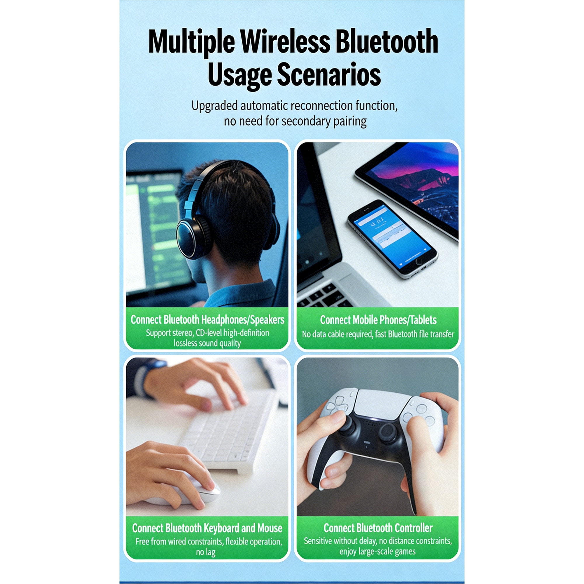 Adaptor Wireless USB 2 in 1 WiFi 6 AX900 NexVortk®, Bluetooth 5.4, Dual ...