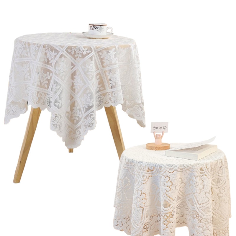 Set 2 fete de masa, dantela romantica alba, 90x160cm si 90x90cm - eMAG.ro