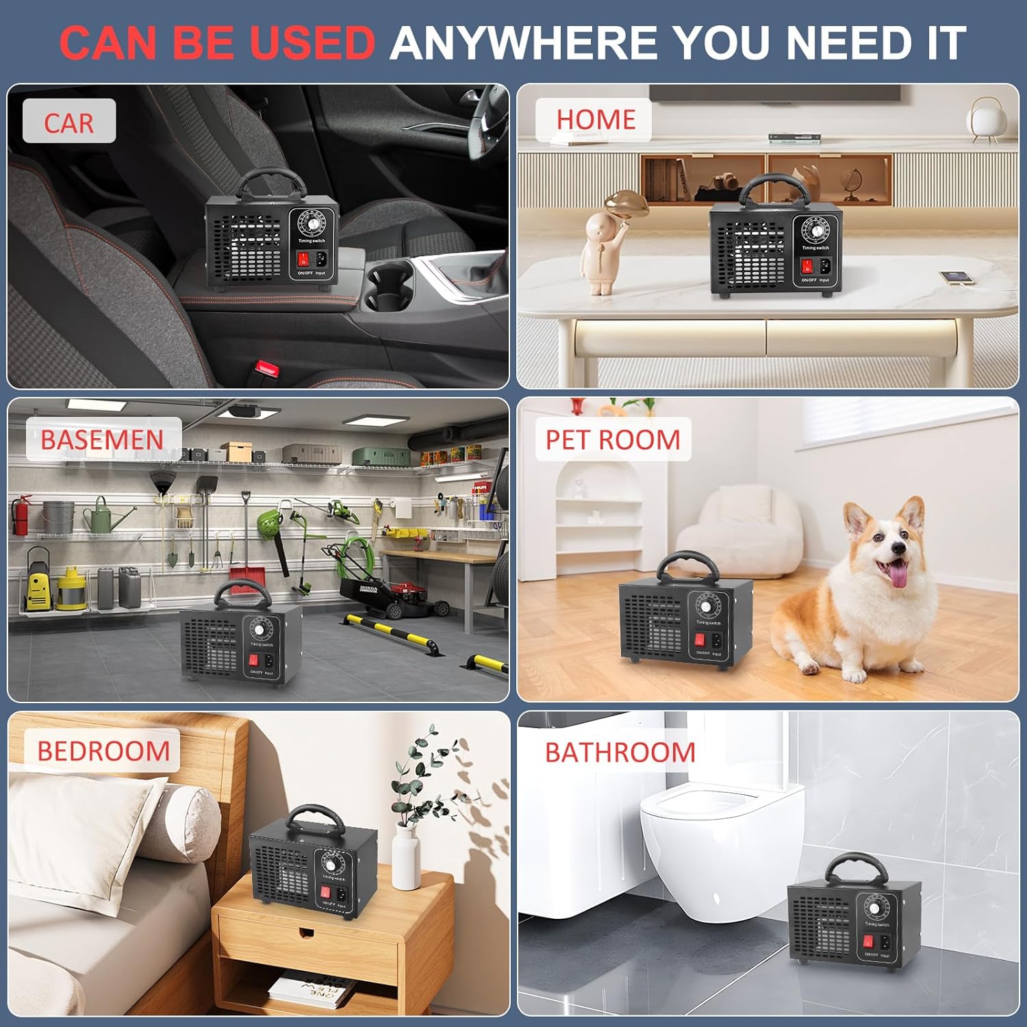 Generator de ozon, Purificator De Aer, Bedee®, 60.000 mg/h, timer 5 ...