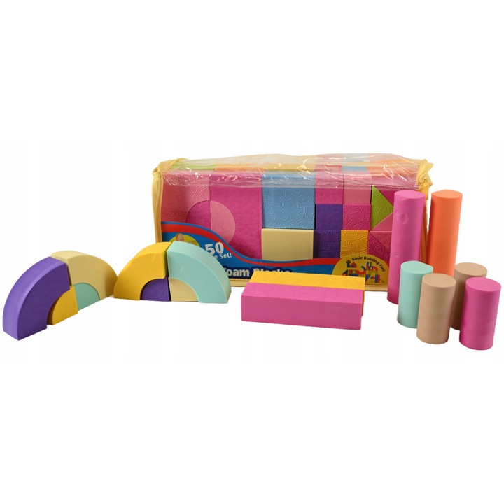 Set cuburi moi din spumă Midex, 50 piese, multicolor, pentru copii de ...