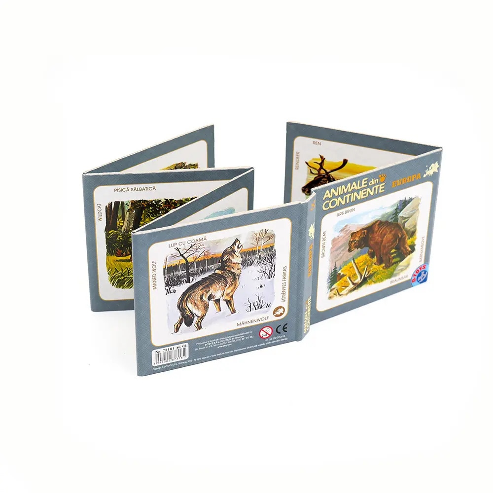 Carte pliantă educativă, Dtoys, Animale din Continente - Europa ...