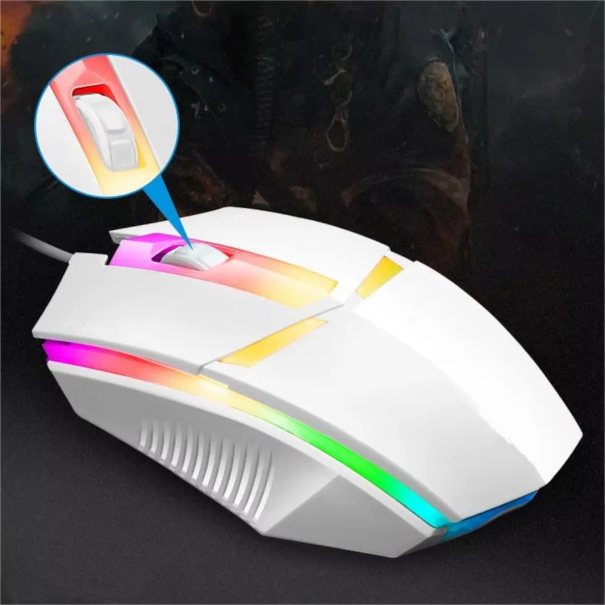Set tastatura si mouse gaming RGB ABYZ 104 taste, USB, ergonomic ...