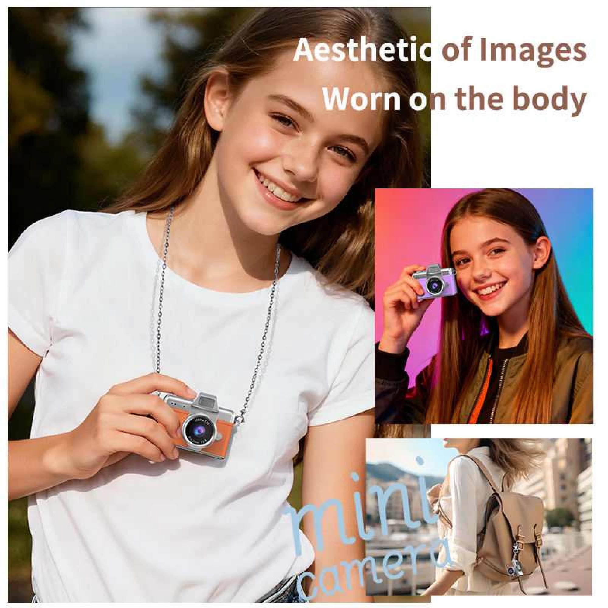 Mini Camera Retro, Tip Breloc, 1080P Full HD, Cu Senzor 2MP, Ecran ...