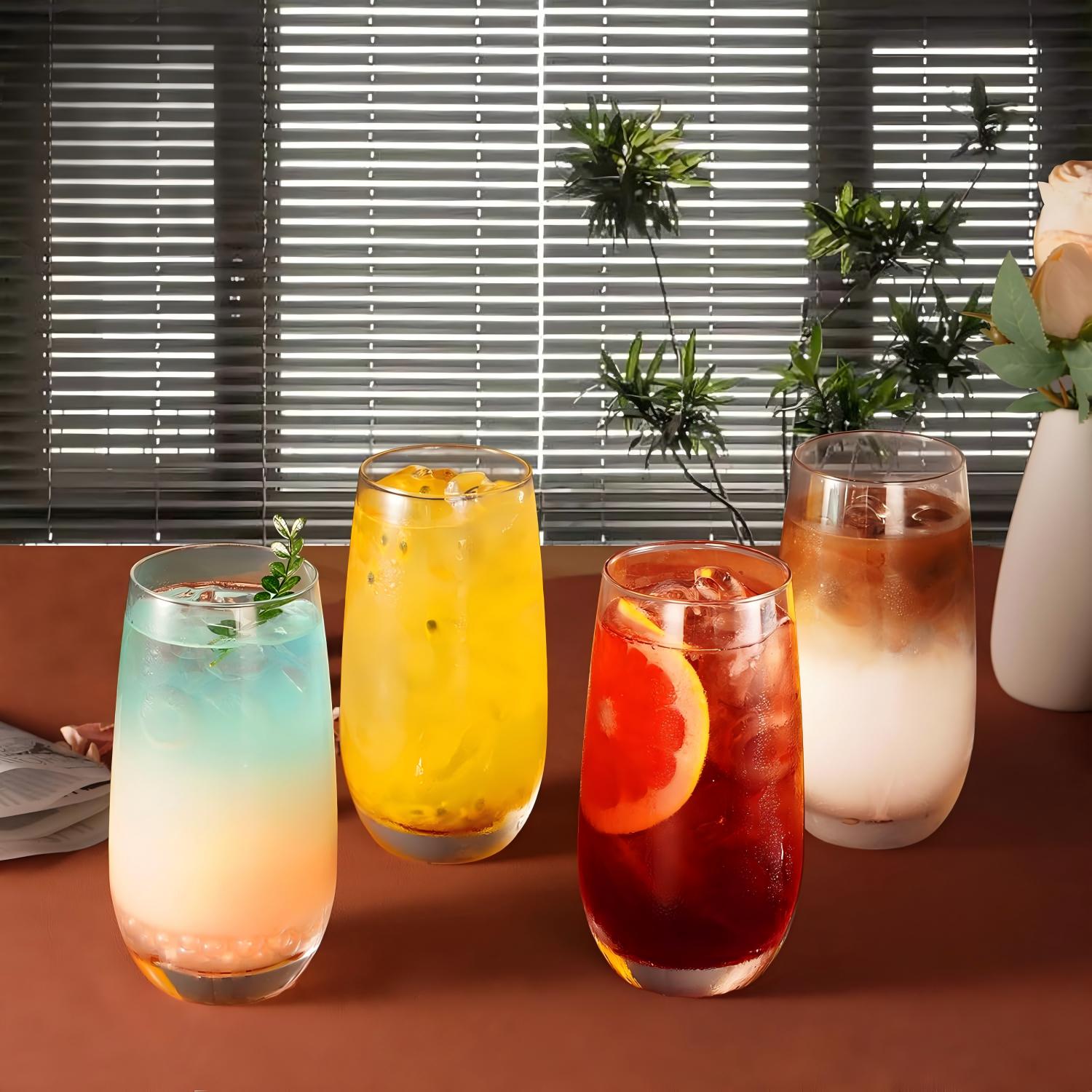 Set 6 pahare ，Omelivon®，Ovala inalta, pentru apa, suc, mixuri de cafea ...