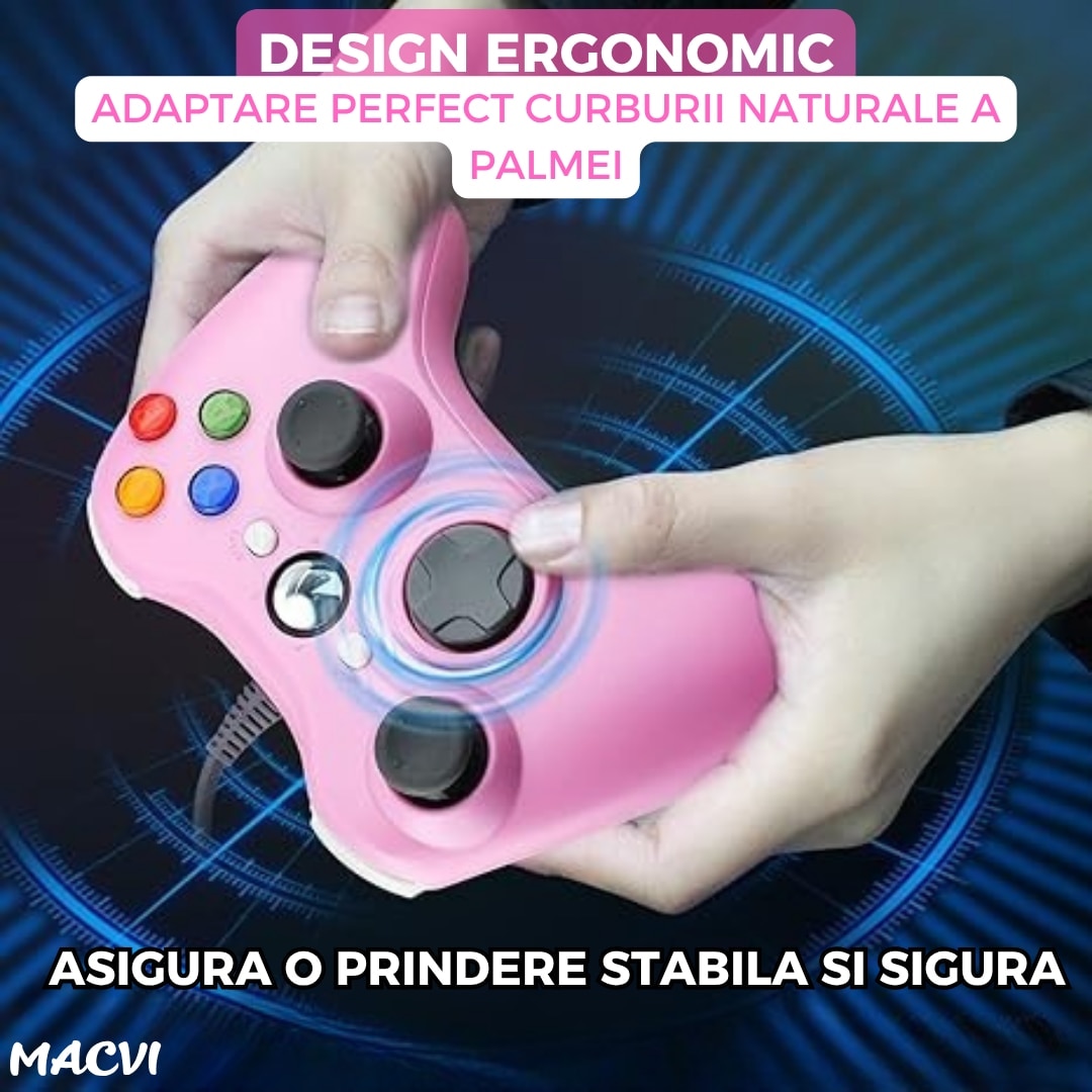 Controller Dual Shock Macvi® pentru PC si Xbox 360 cu stick-uri analog ...