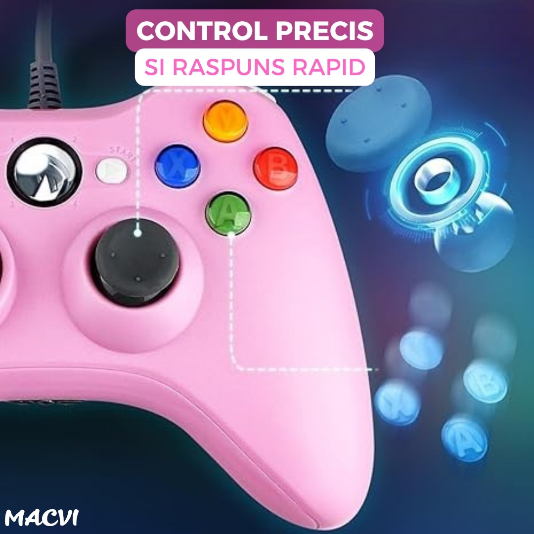 Controller Dual Shock Macvi® pentru PC si Xbox 360 cu stick-uri analog ...