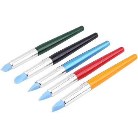 Set de unelte pentru modelaj din argila, 5 piese, capete din silicon ...