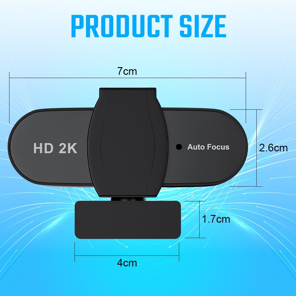 Webcam 2K 1440p, microfon, trepied, capac confidentialitate, unghi larg ...