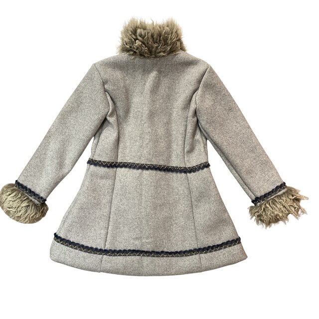 Cojoc costum popular traditional romanesc, postav gri cu blanita, fete ...