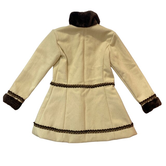 Cojoc costum popular traditonal romanesc, crem cu blanita, pentru fete ...