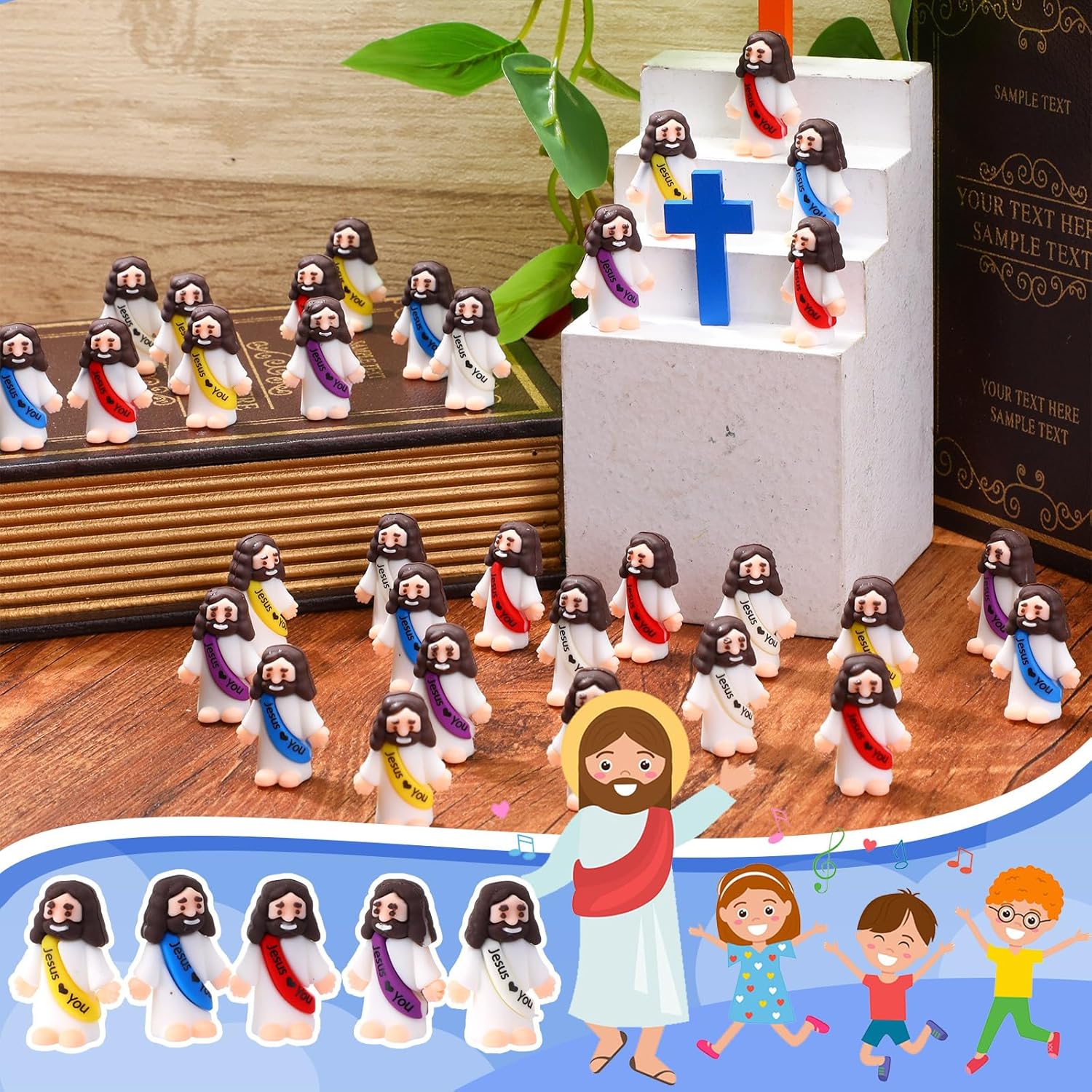 Set 25 Figurine Miniature Iisus, Kengege, 5 Culori, 2.8x3.4cm - eMAG.ro