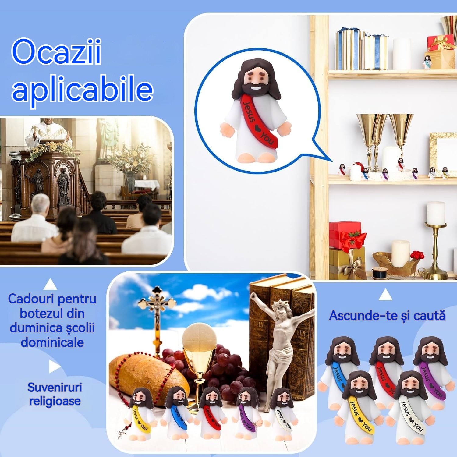 Set 25 Figurine Miniature Iisus, Kengege, 5 Culori, 2.8x3.4cm - eMAG.ro