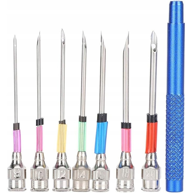 Set 8 Ace Broderie Manuală și Perforare, 7 Grosimi, Oțel, Ergonomic ...