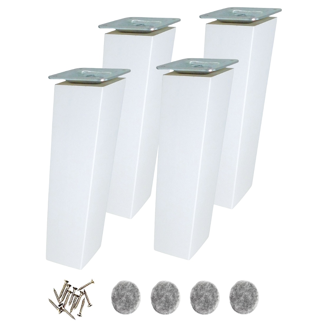 Picioare pentru mobilier din lemn, 20 cm, tesitura 5x5 cm, lac alb ...