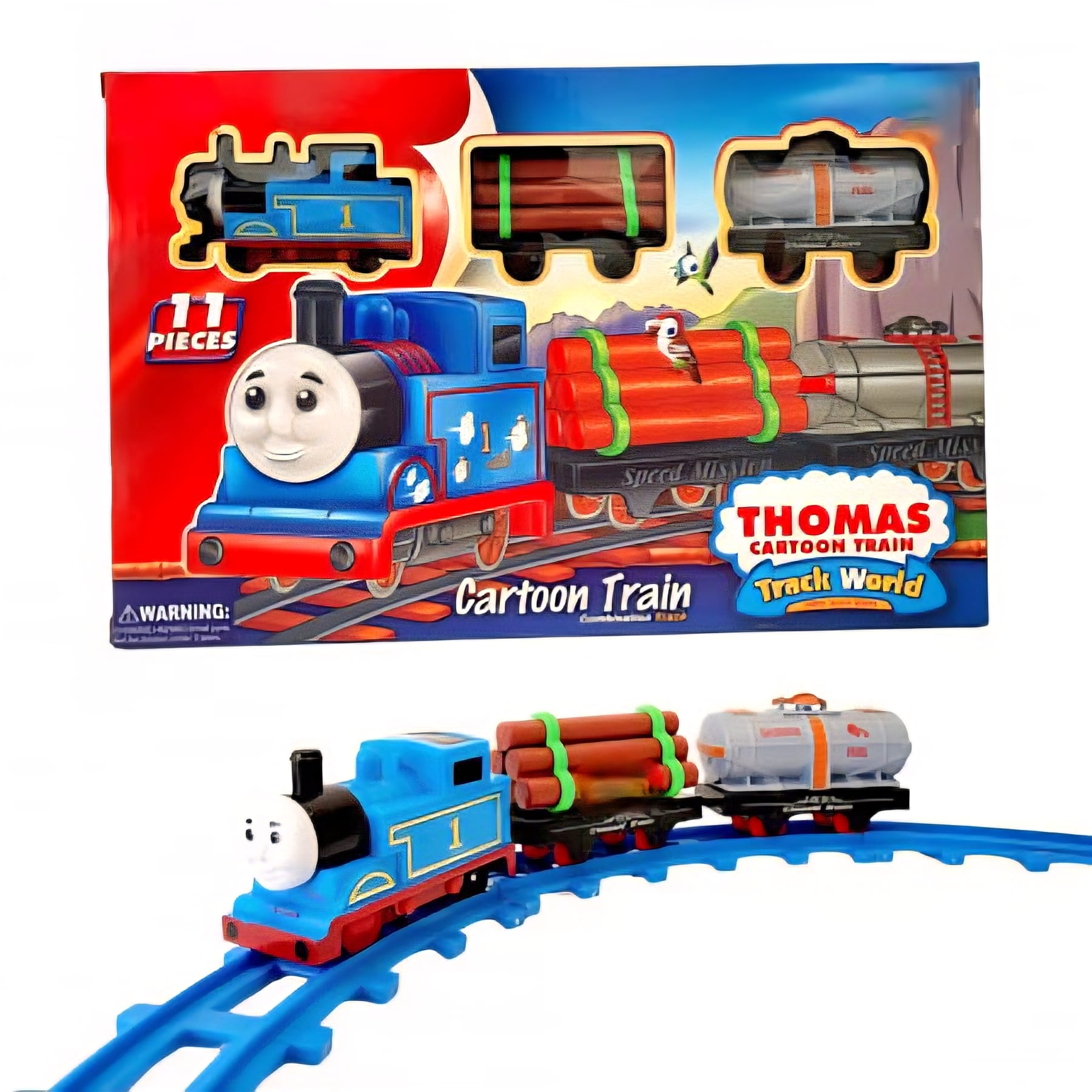 Jucarie set trenulet Thomas Cartoon Train cu sine – locomotiva ...