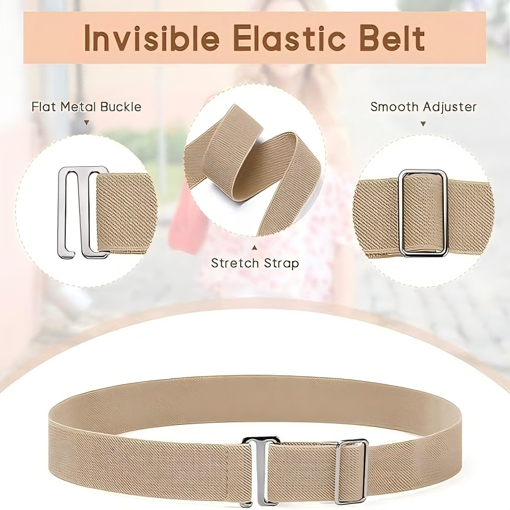 Set 2 curele elastice invizibile pentru femei, ajustabile, negru si ...