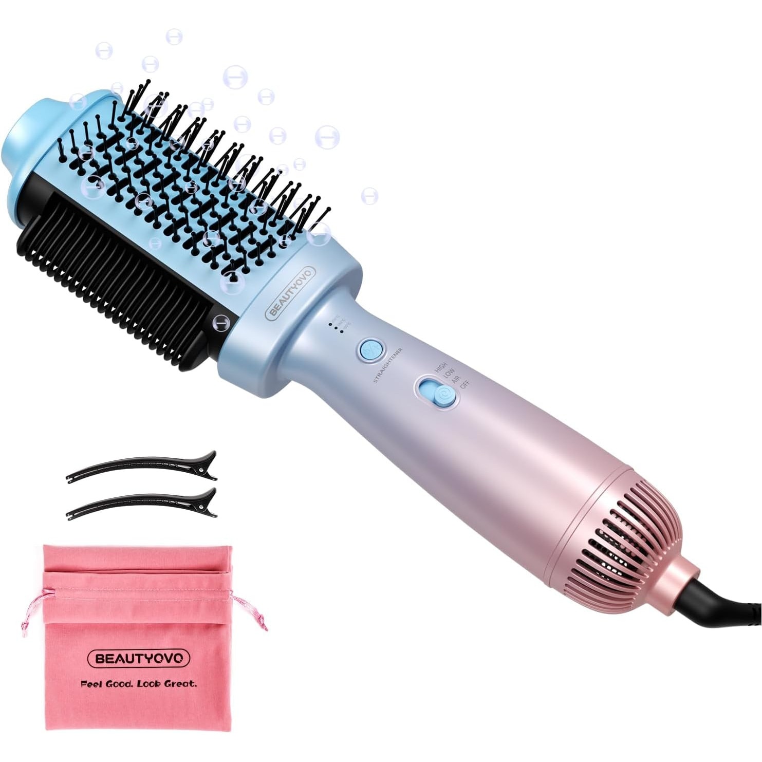 Pieptene cu aer cald, 3-in-1 Hot Air Brush, reglare in trei viteze ...