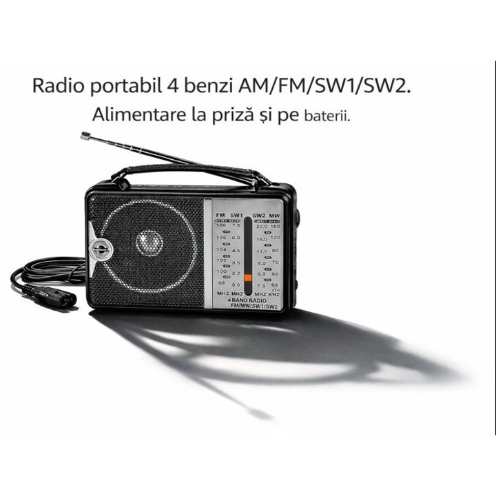 Radio portabil 4 benzi AM/FM/SW1/SW2, FEROTYB, antena telescopica ...
