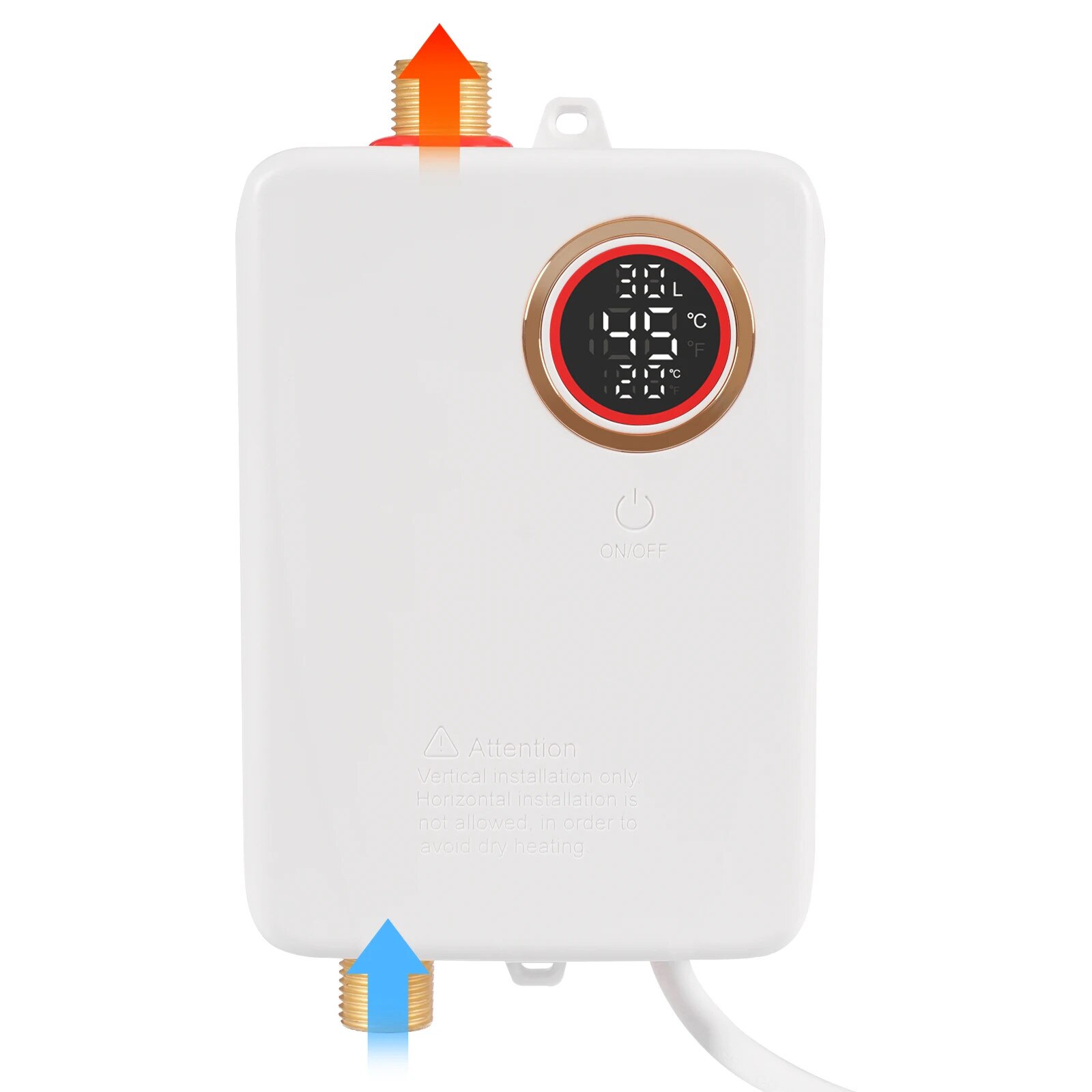 Incalzitor instant de apa electric, design compact, display LED, alb ...