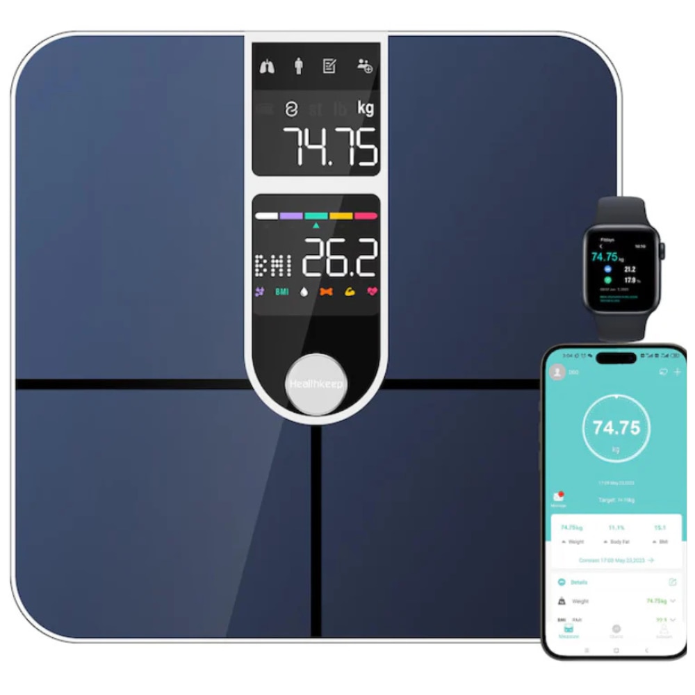 Cantar inteligent Zefini™ Smart, Bluetooth, 17 indici Analiza Corporala ...