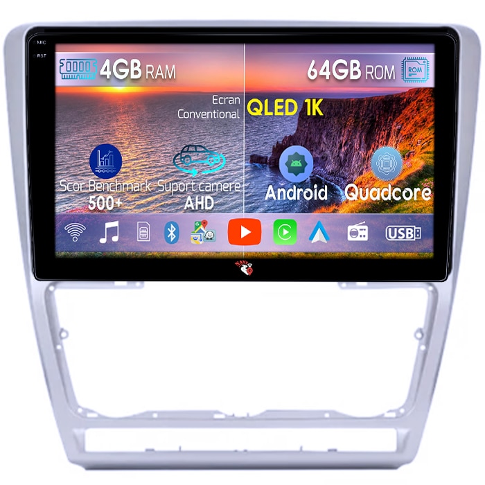 Navigatie dedicata Skoda Octavia 2 2004-2013, Facelift 2009-2013, 4GB ...