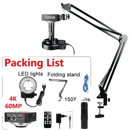 Microscop digital 60MP 4K, set 20-150X, iluminare LED ajustabila, metal ...