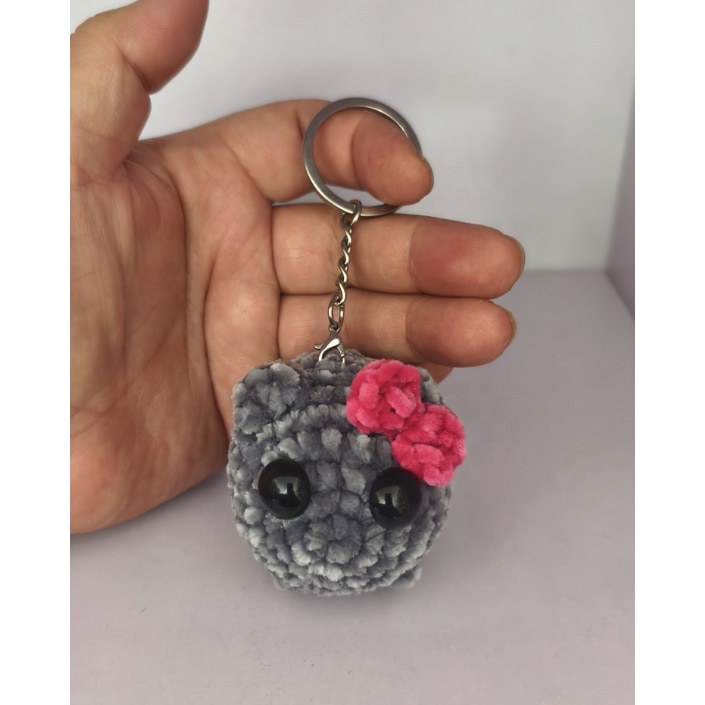 Breloc Sad Hamster cu funcție audio, gri/roz, 7-12 cm - eMAG.ro