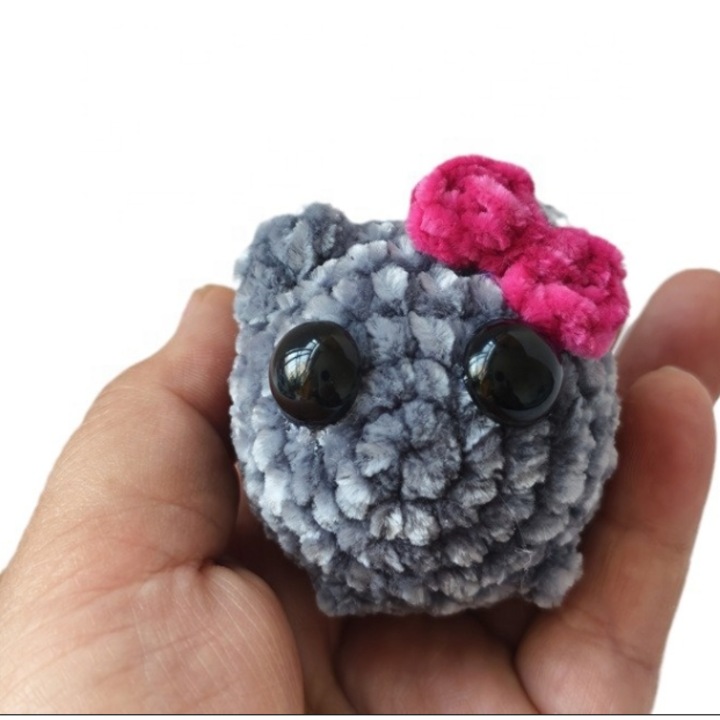 Breloc Sad Hamster cu funcție audio, gri/roz, 7-12 cm - eMAG.ro