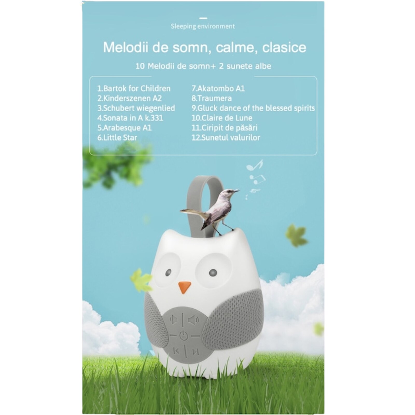 Aparat sunete albe si melodii pentru bebelusi HASEPE, generator ...