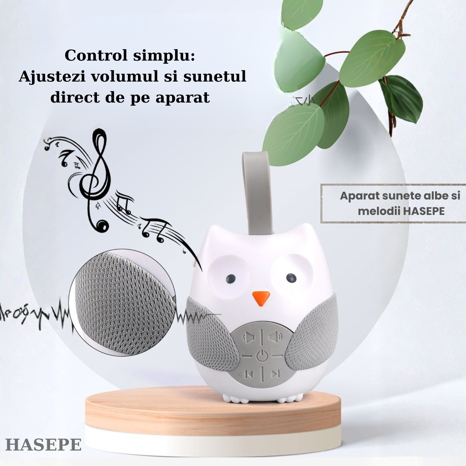 Aparat sunete albe si melodii pentru bebelusi HASEPE, generator ...